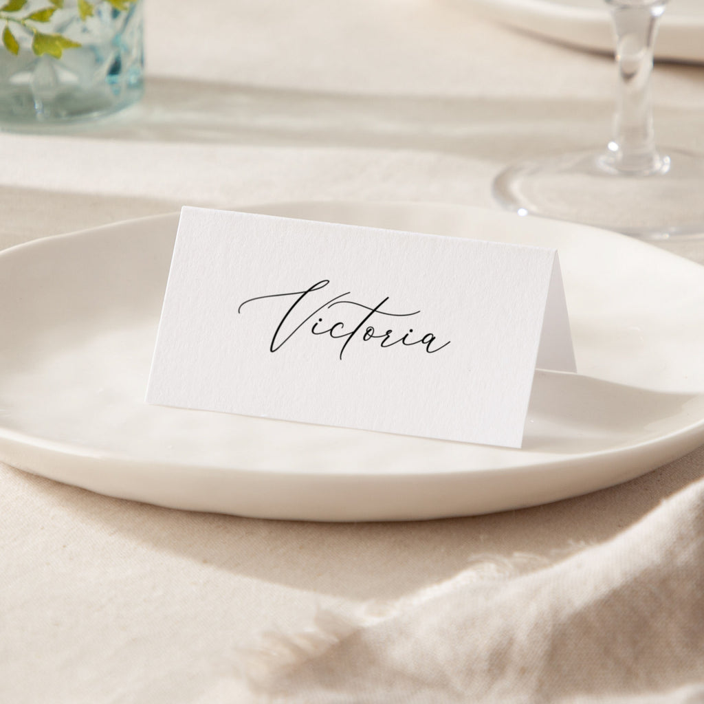 Simple Elegance Script Place Cards – No Ordinary Weddings