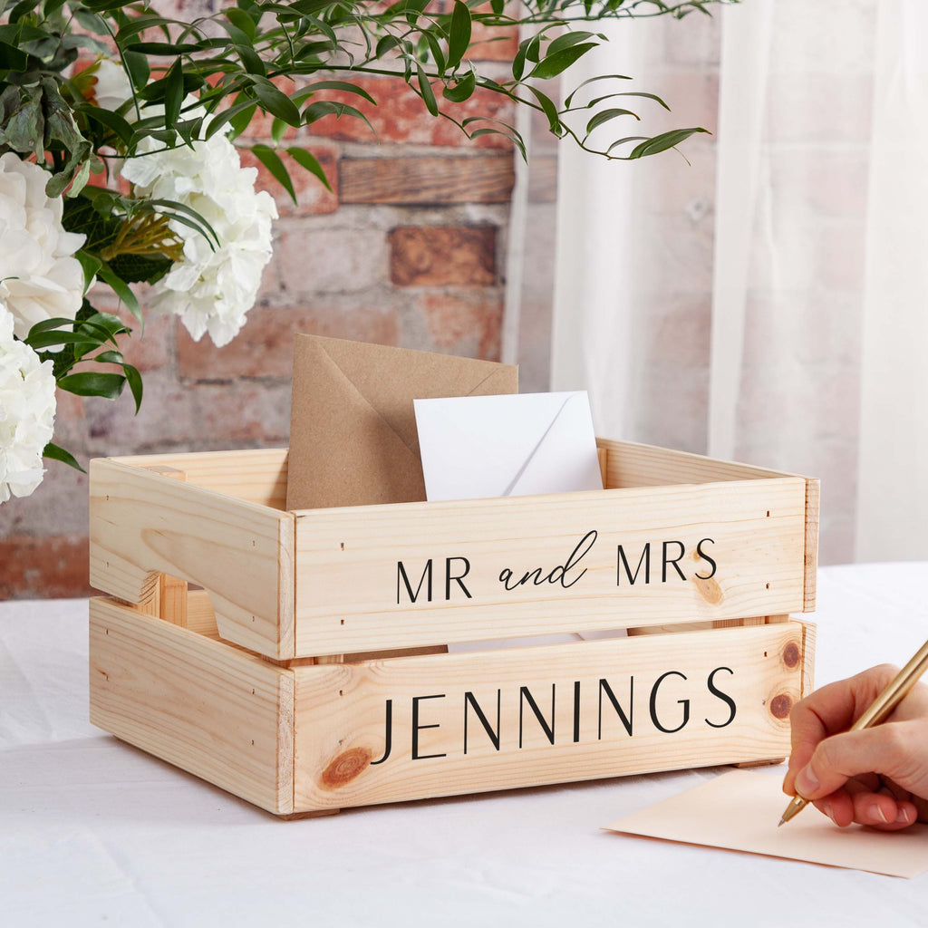 Simple Elegance Bold Name Wedding Card & Gift Crate – No Ordinary Weddings