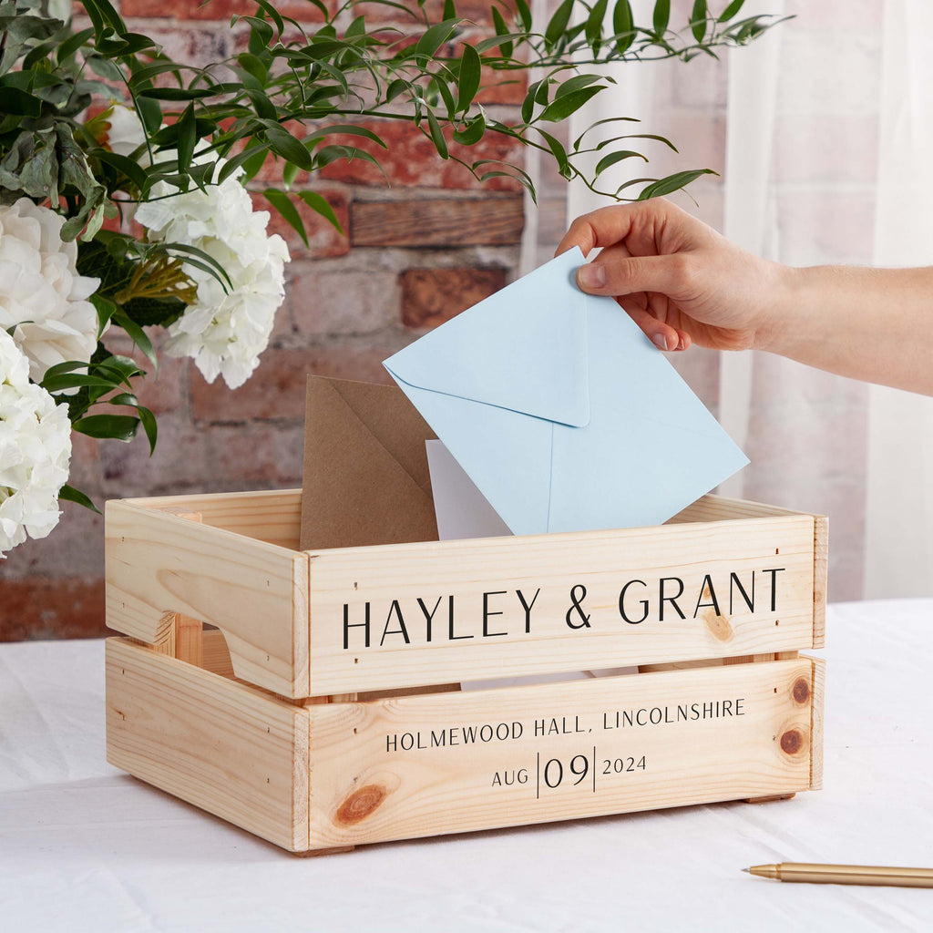 Simple Elegance Names & Date Wedding Card & Gift Crate – No Ordinary ...