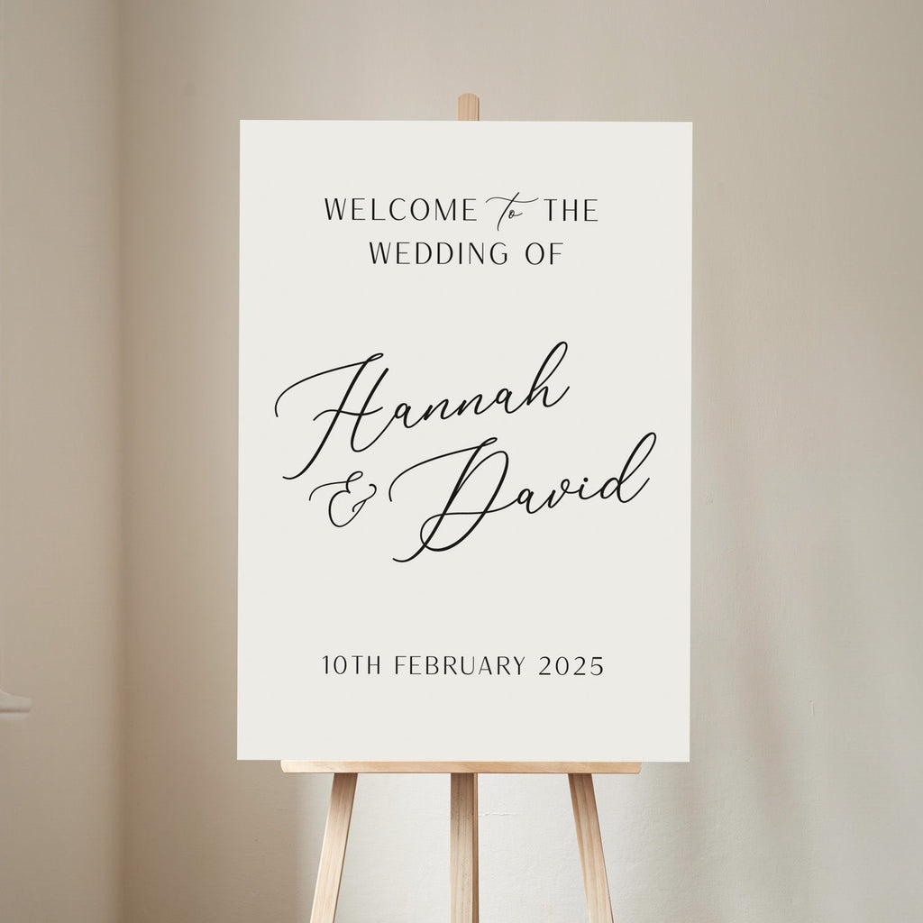 Simple Elegance Personalised Wedding Welcome Sign – No Ordinary Weddings