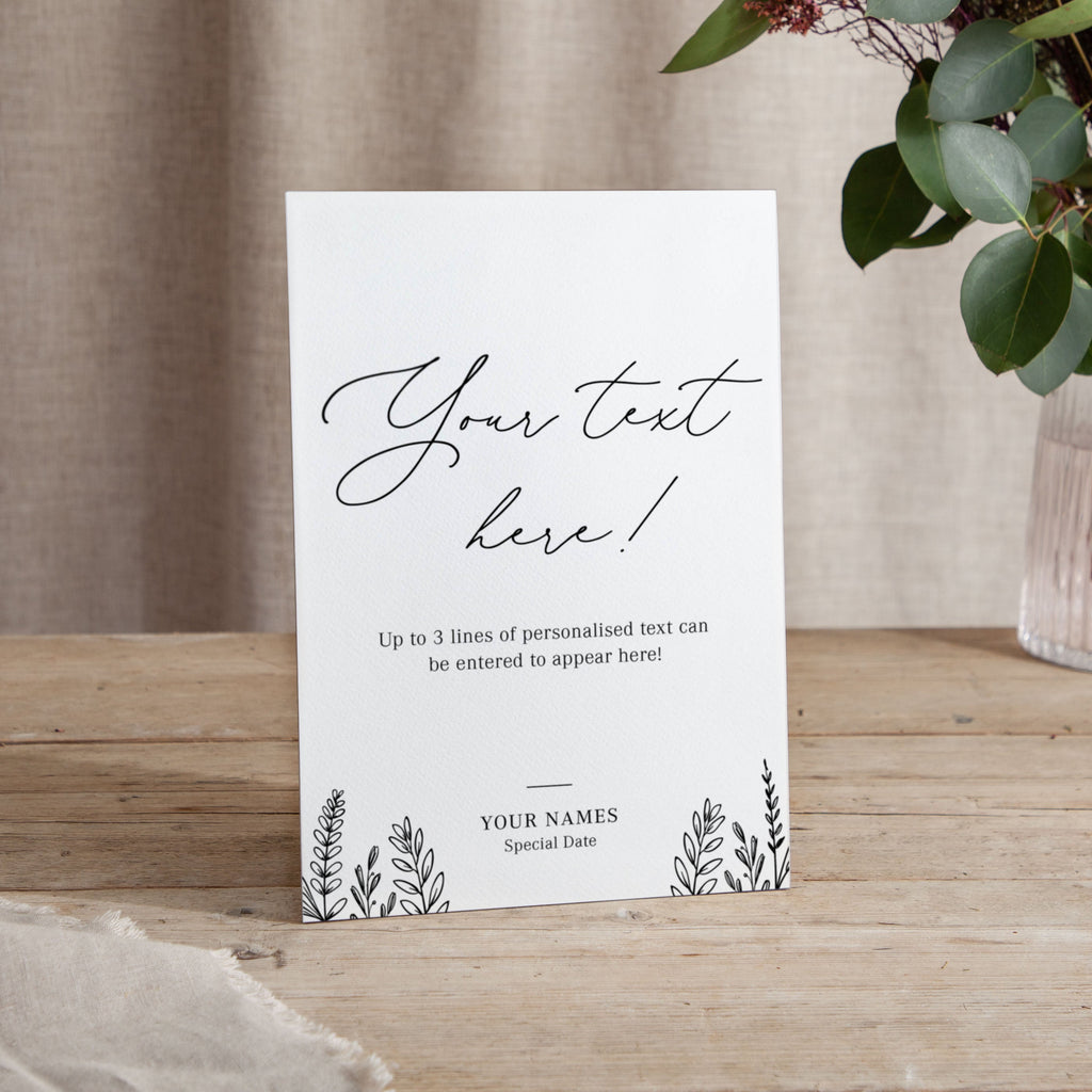 Meadow - Small Wedding Signs - Custom - Printed – No Ordinary Weddings