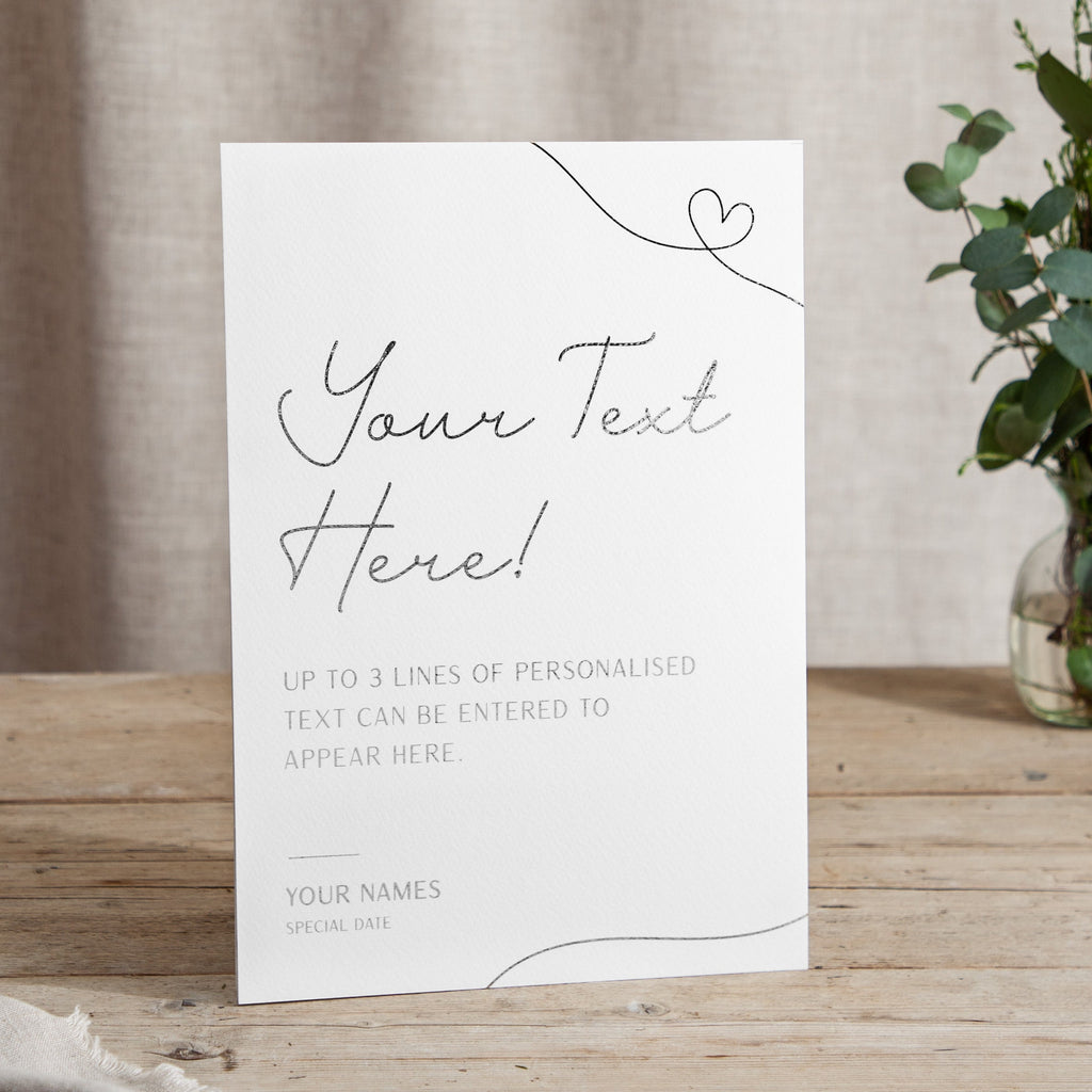 Minimal Script - Small Wedding Signs - Custom - Foiled – No Ordinary ...