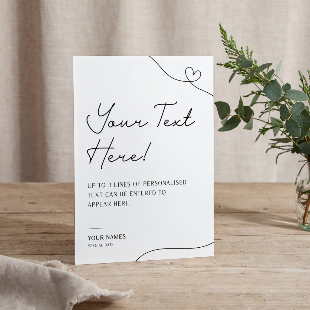 Minimal Script - Small Wedding Signs - Custom - Printed – No Ordinary ...