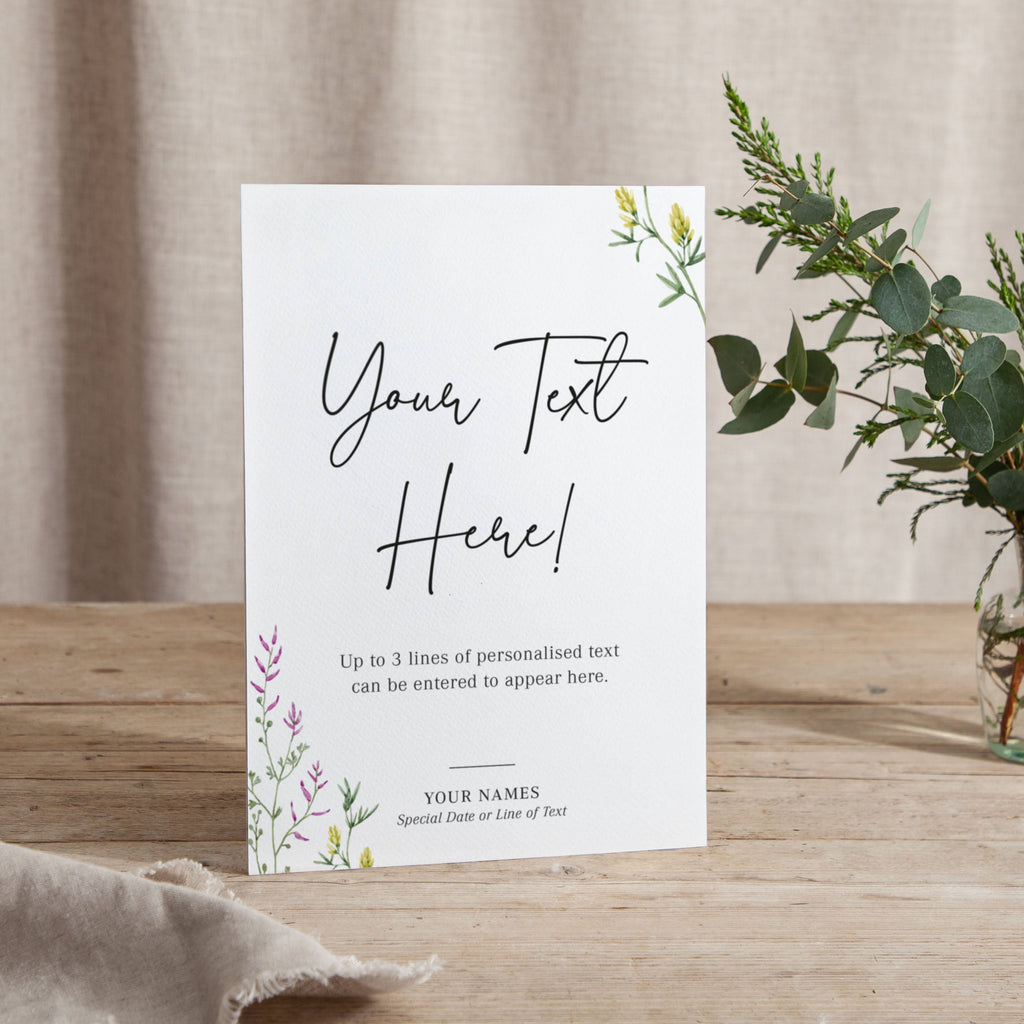 Wildflowers - Small Wedding Signs - Custom - Printed – No Ordinary Weddings