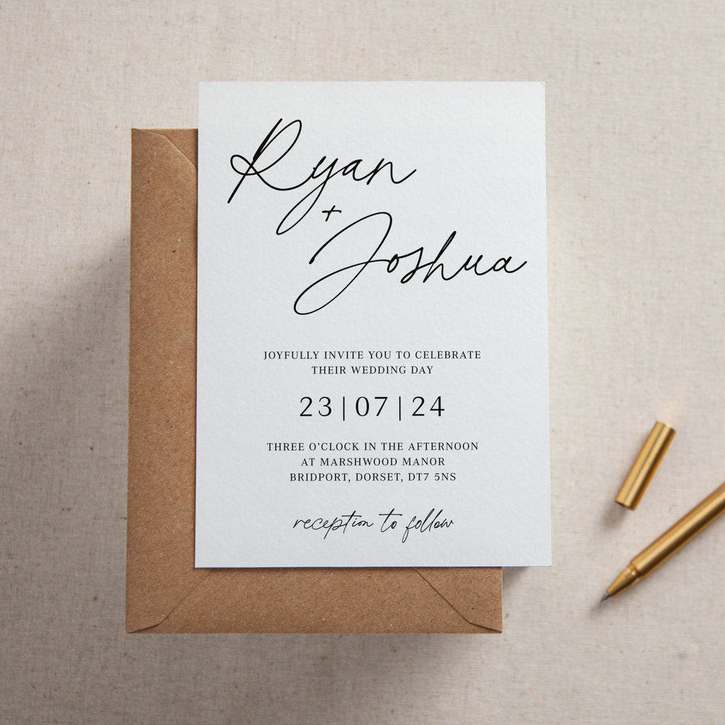 Autograph Printed Wedding Invitation – No Ordinary Weddings
