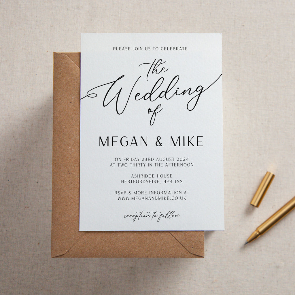 Simple Elegance Printed Wedding Invitation – No Ordinary Weddings