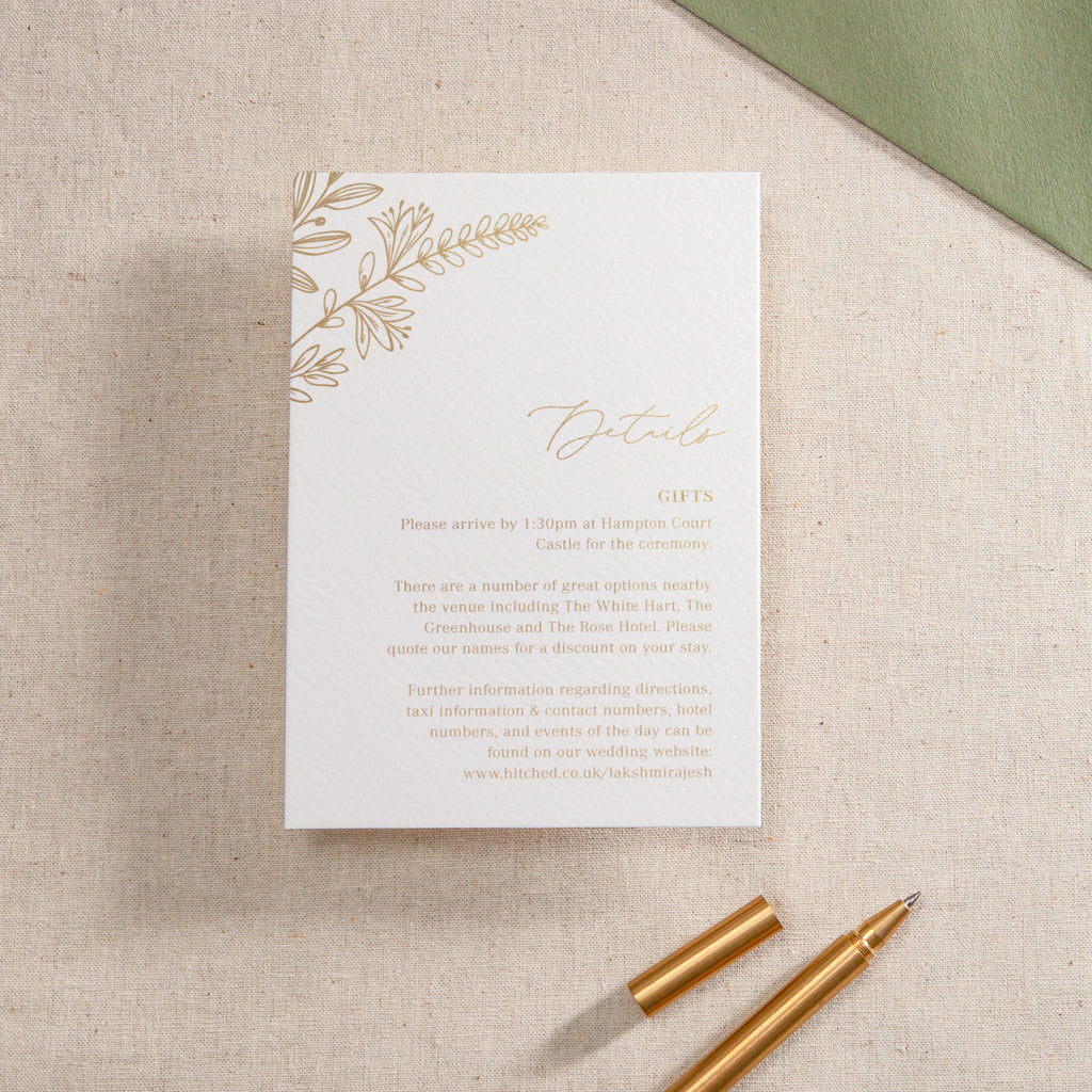 Meadow Foiled Invitation Insert Card – No Ordinary Weddings