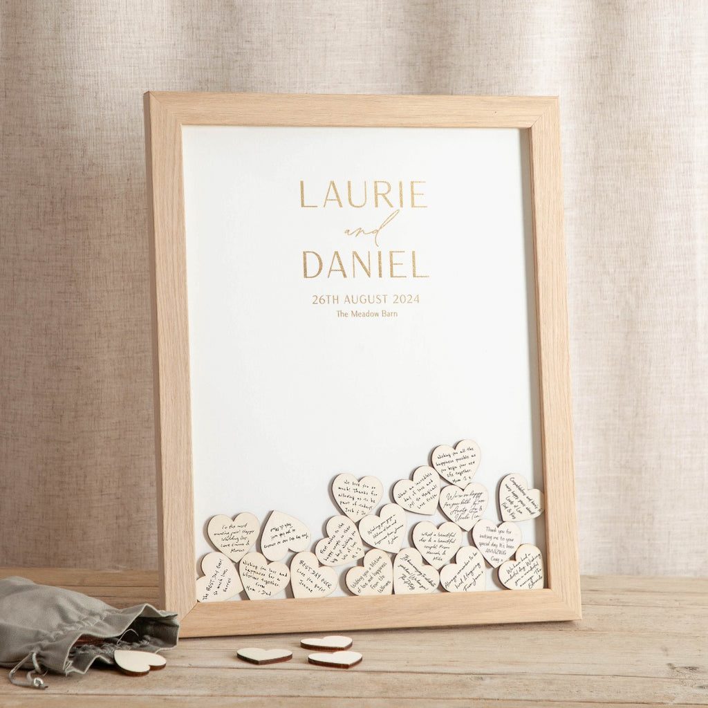 Modern Elegance Foiled Drop Top Frame Wedding Guest Book – No Ordinary ...