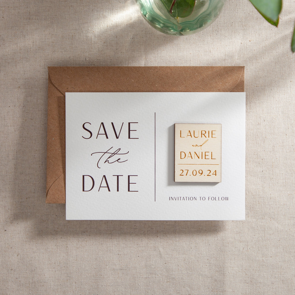 Modern Elegance Save the Date with Magnet – No Ordinary Weddings